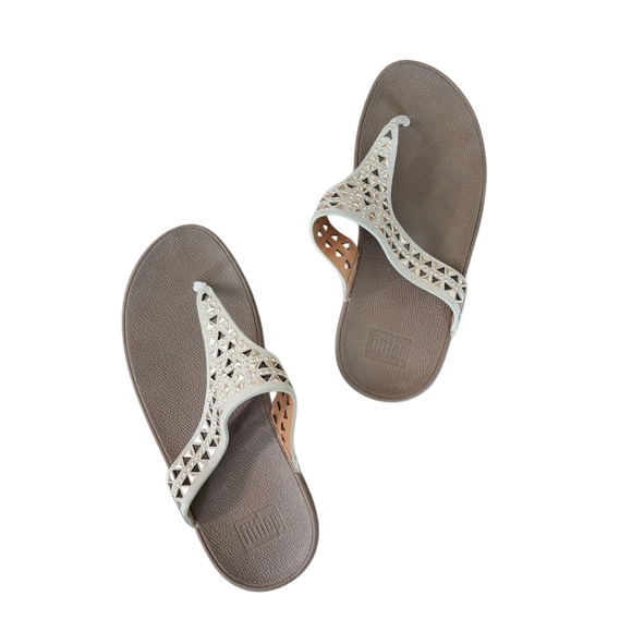 Fitflop | Shoes | Fit Flop Gold Studded Thong Flip Flop Wedge Sandals 5 ...